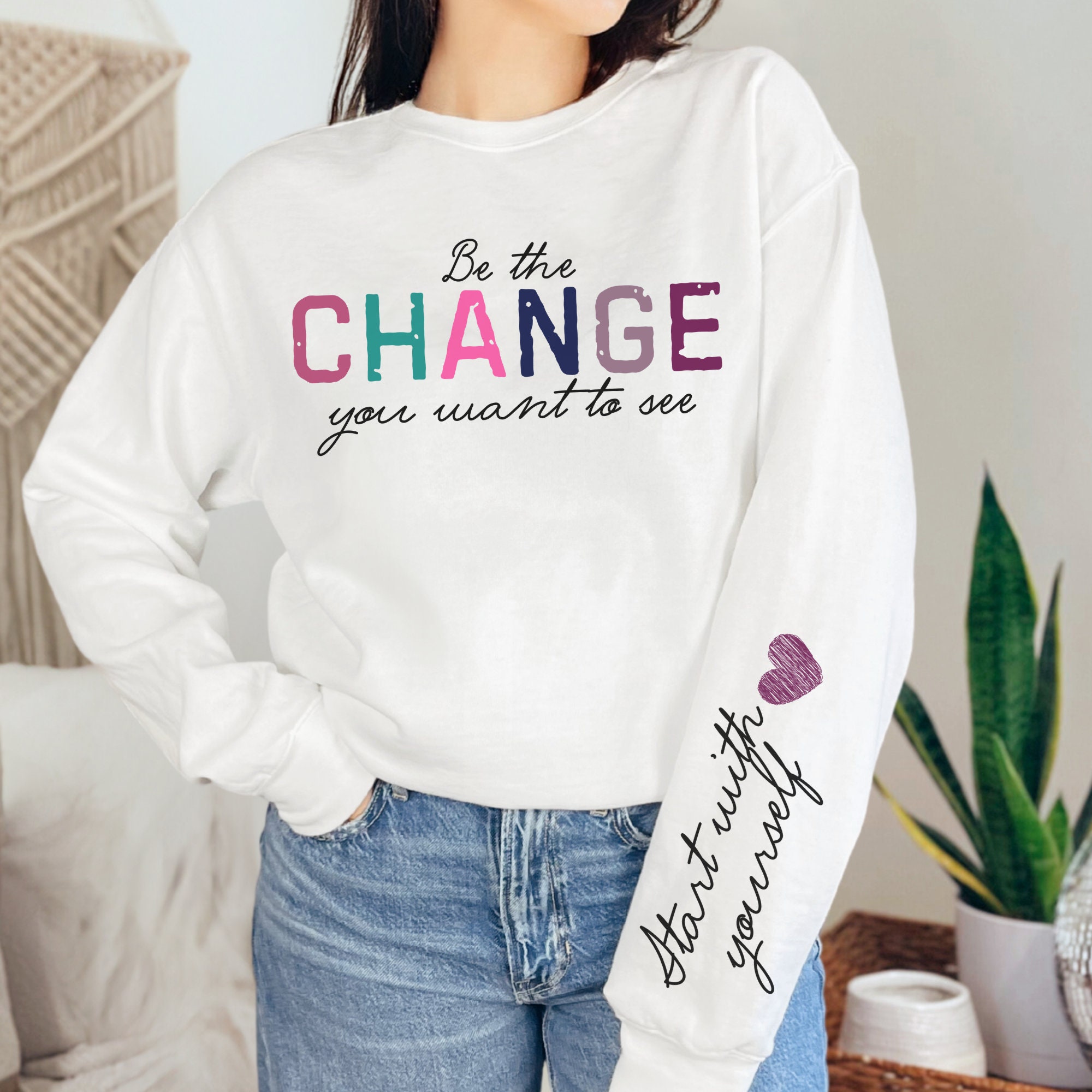 Be the Change SVG & PNG Instant Digital Download Boho Sleeve Svg ...