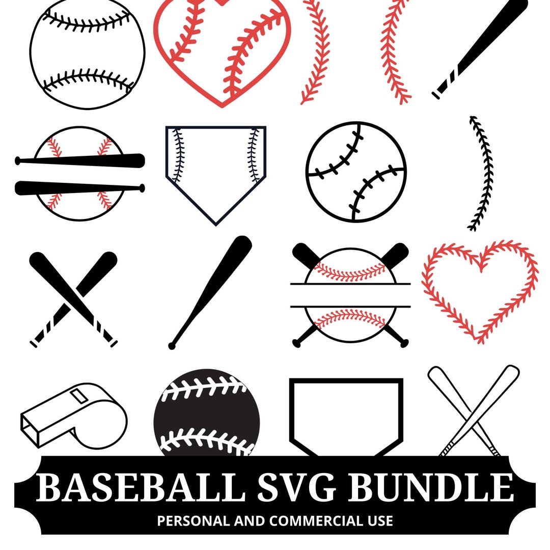 Baseball SVG Bundle Stitches & Sports Designs for Cricut Silhouette ...