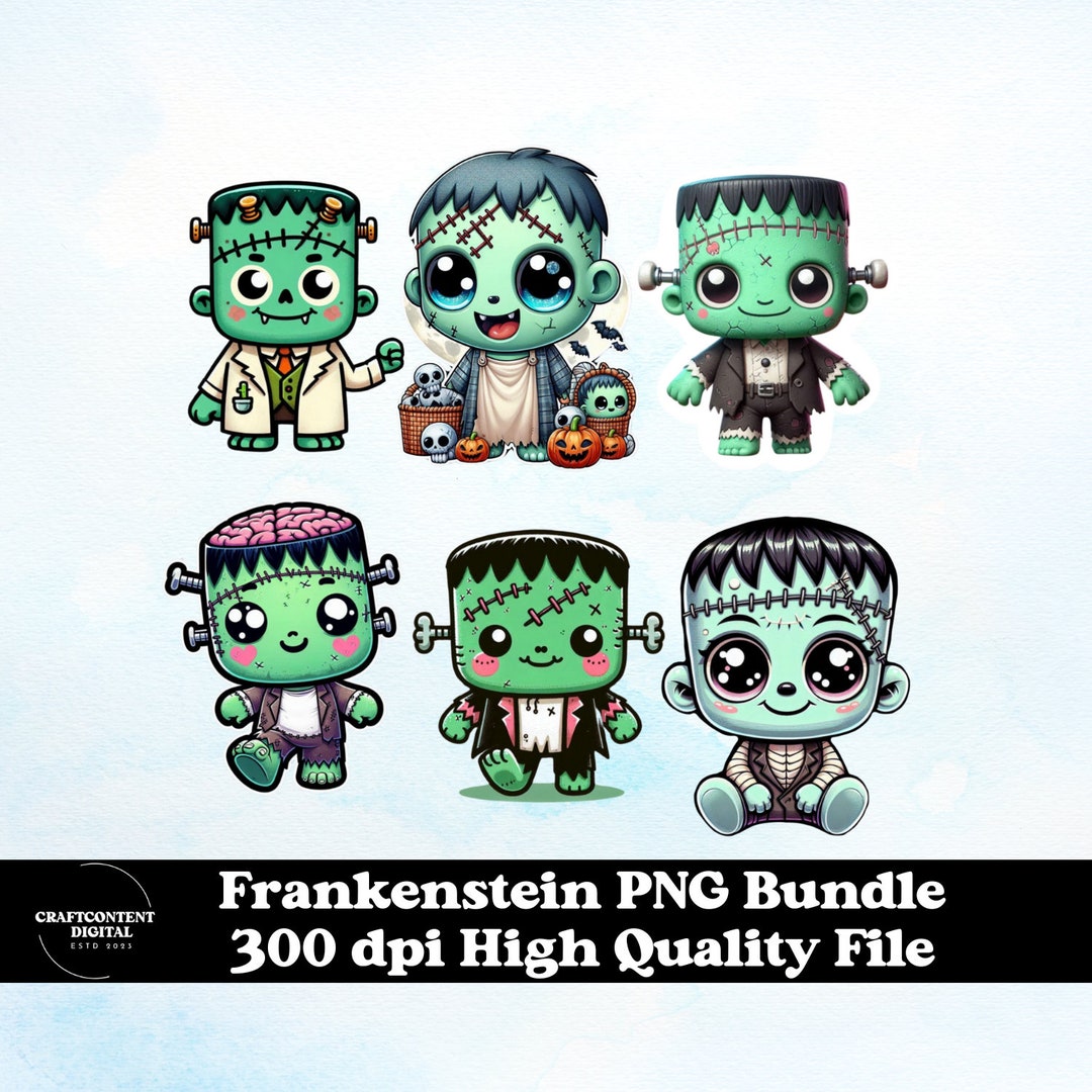 Frankenstein PNG Bundle, Halloween Bundle, 300 Dpi Sublimation Design ...