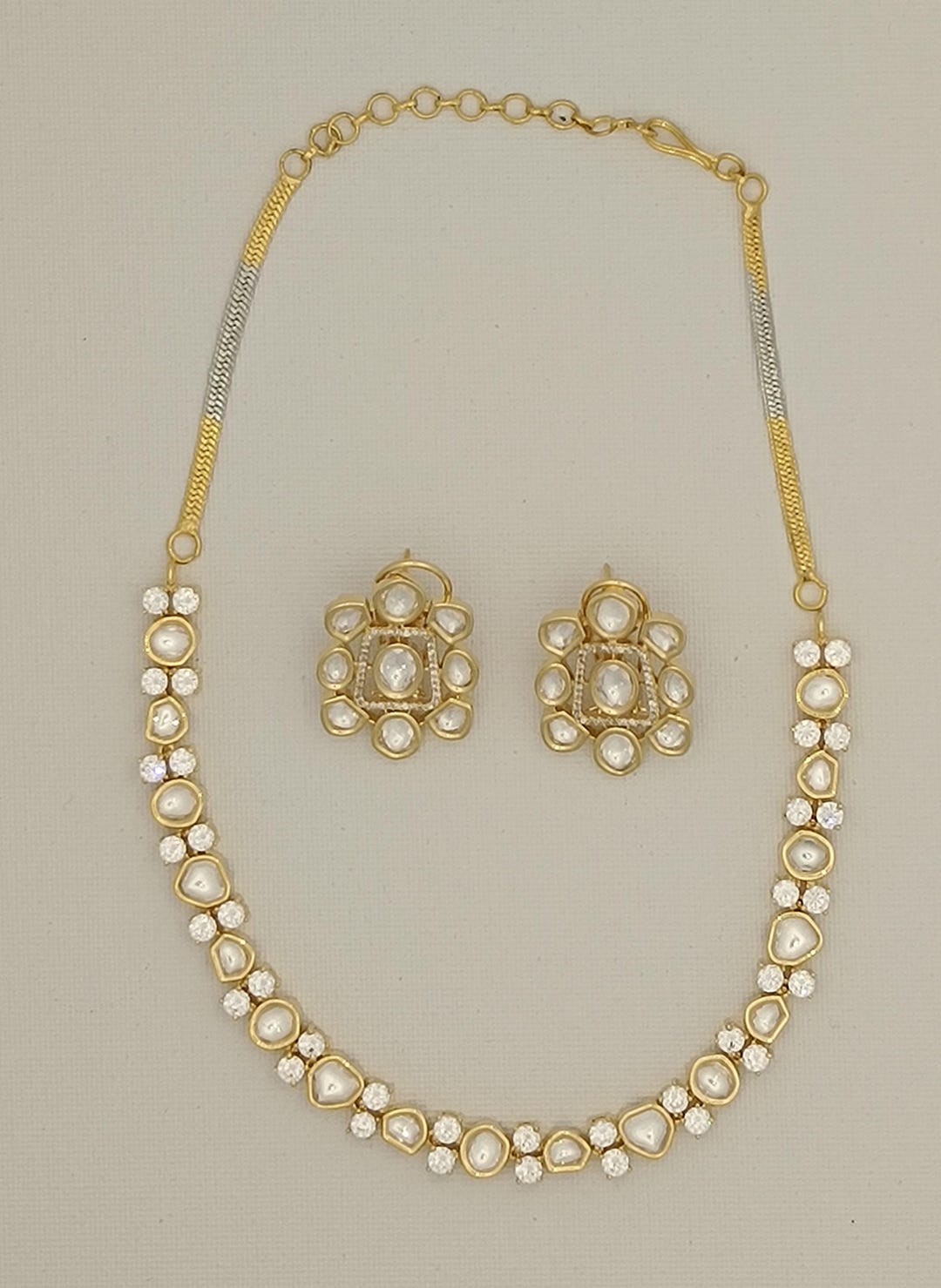 Single Line Uncut Polki Necklace Sabyasachi Jewelry/ Polki Jewelry ...