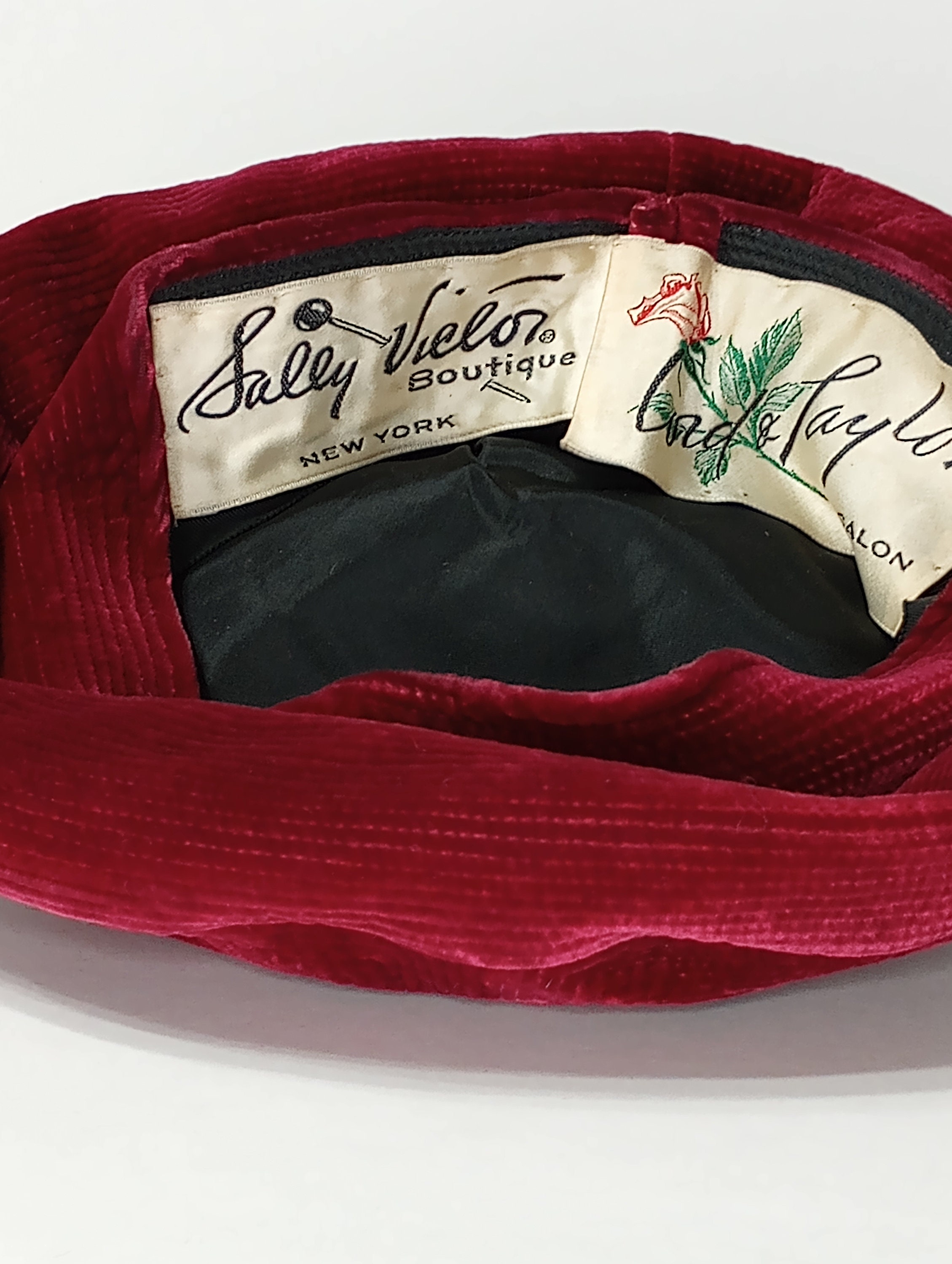 Vintage Burgundy Velvet Beret by Sally Victor - Etsy