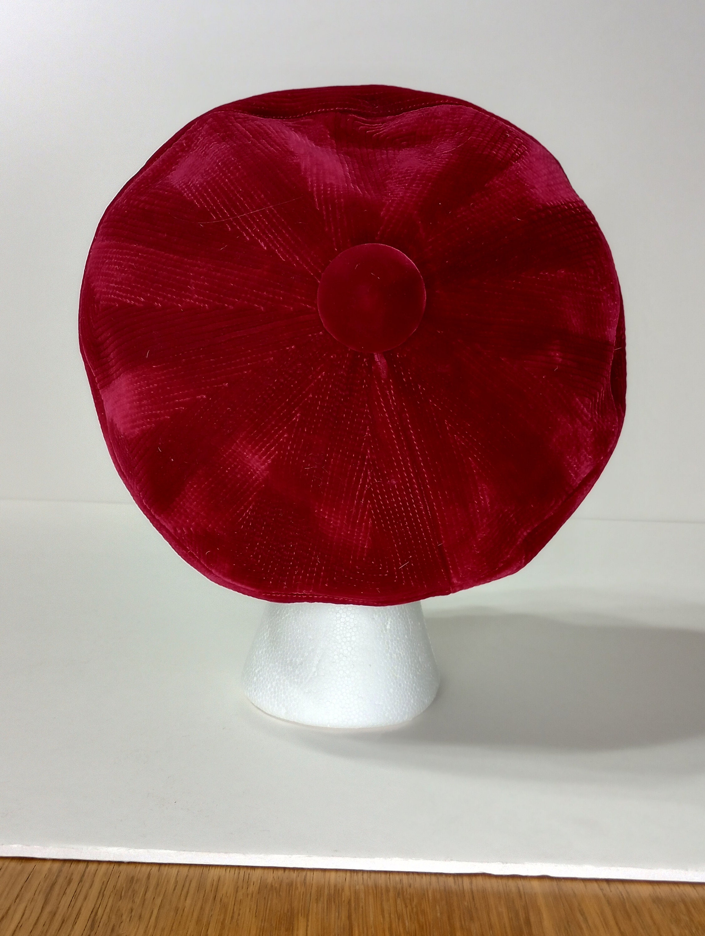 Vintage Burgundy Velvet Beret by Sally Victor - Etsy