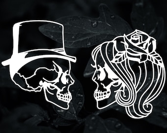 Couple Skull Sticker - Etsy