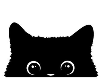 Cat Peekaboo Cat Kitten Peeking Decal Car Sticker Truck Decal Car ...