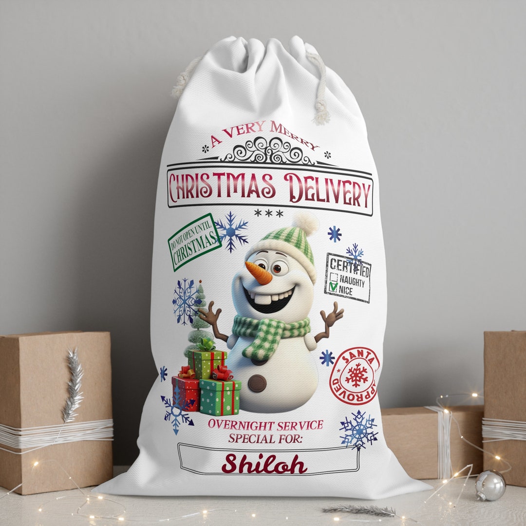 Personalized Santa Gift Sack Large Drawstring Gift Wrapping - Etsy