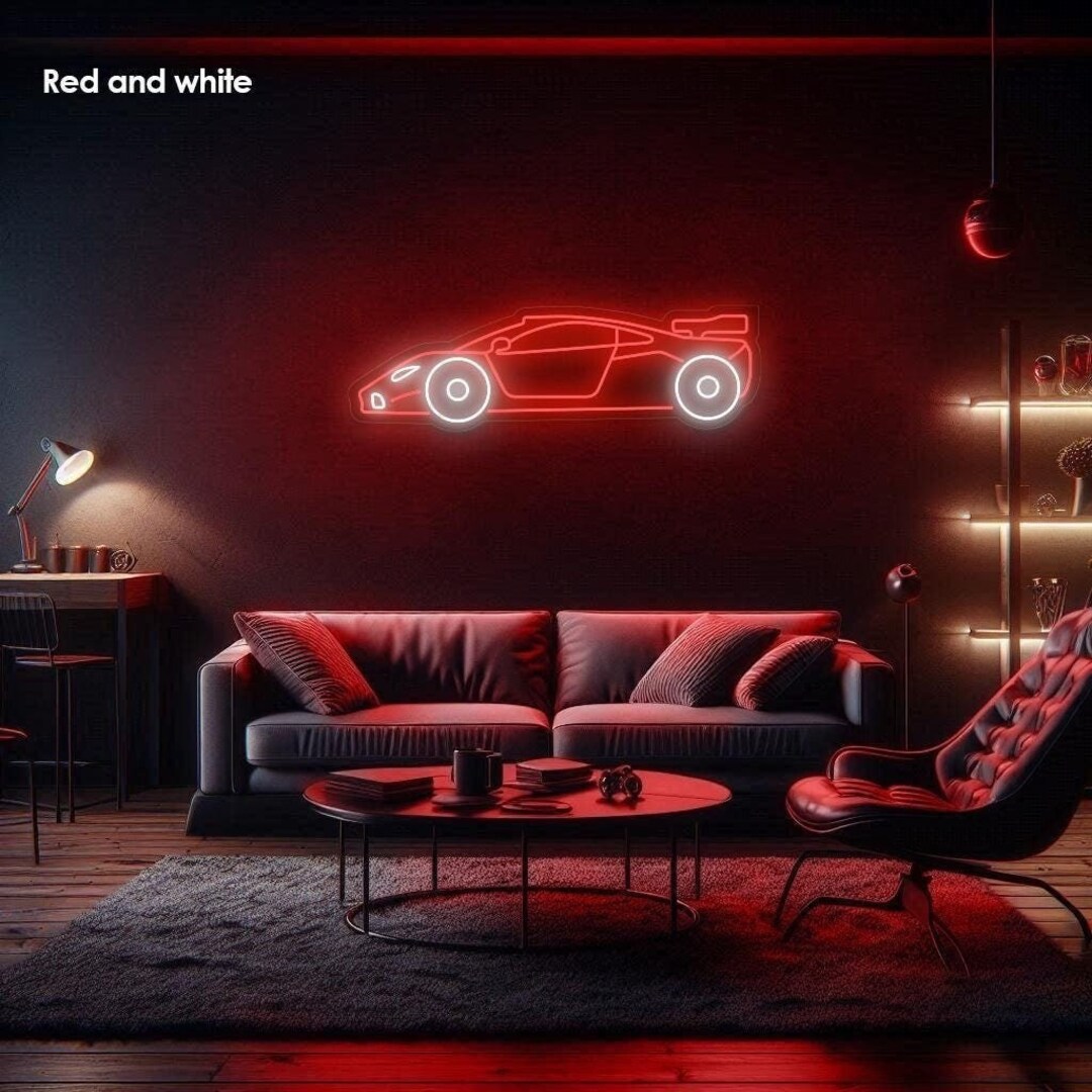 Neon Sports Car, Neon Sign, Neon Decor, Garage Wall Decor, Neon Car ...