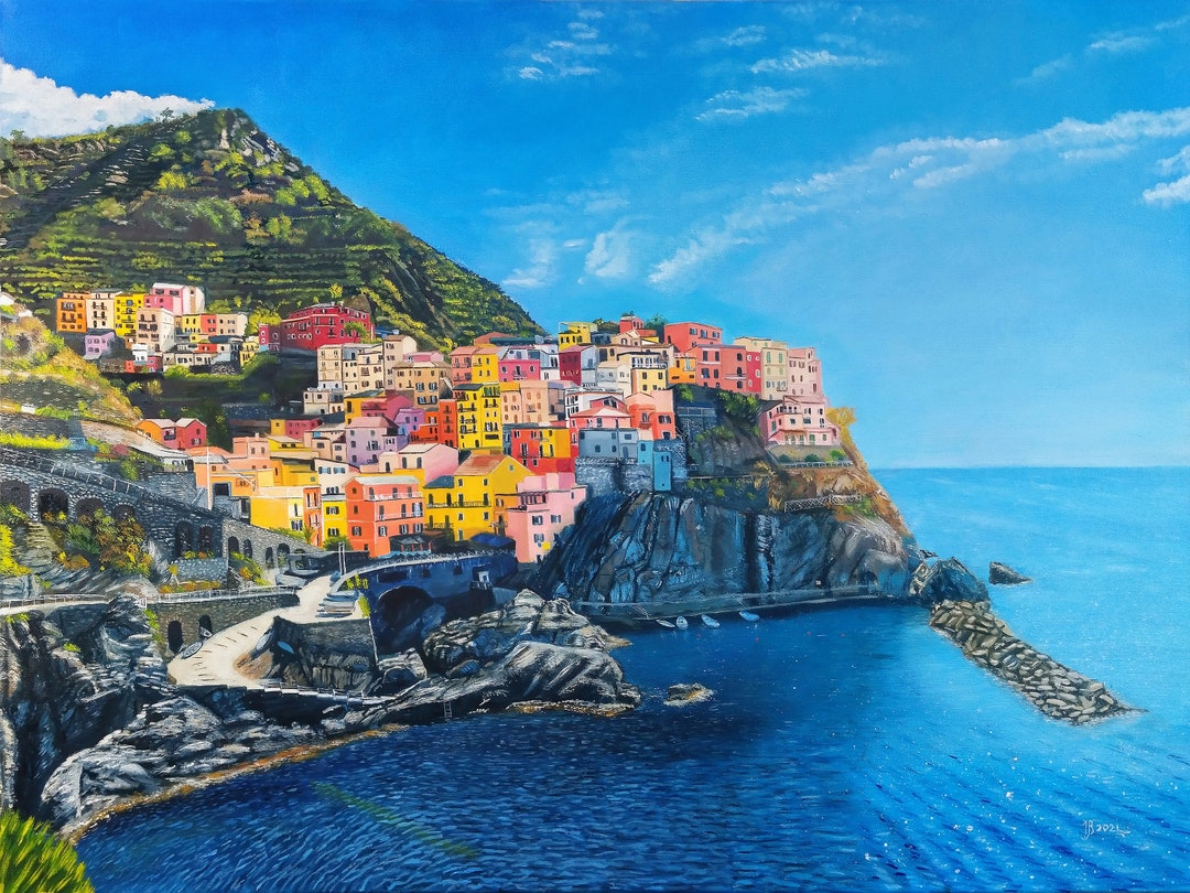Original Oil Painting on Canvas «beautiful Manarola», Iryna Bohdanova ...