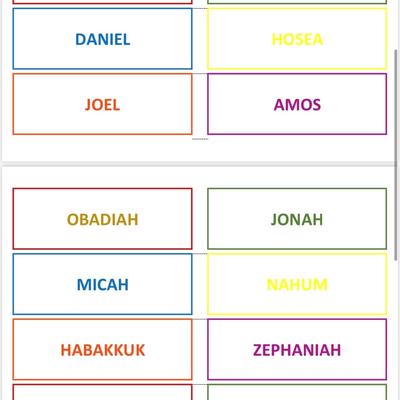 Colorful 66 Books of the Bible DIY Flashcards Digital Download - Etsy