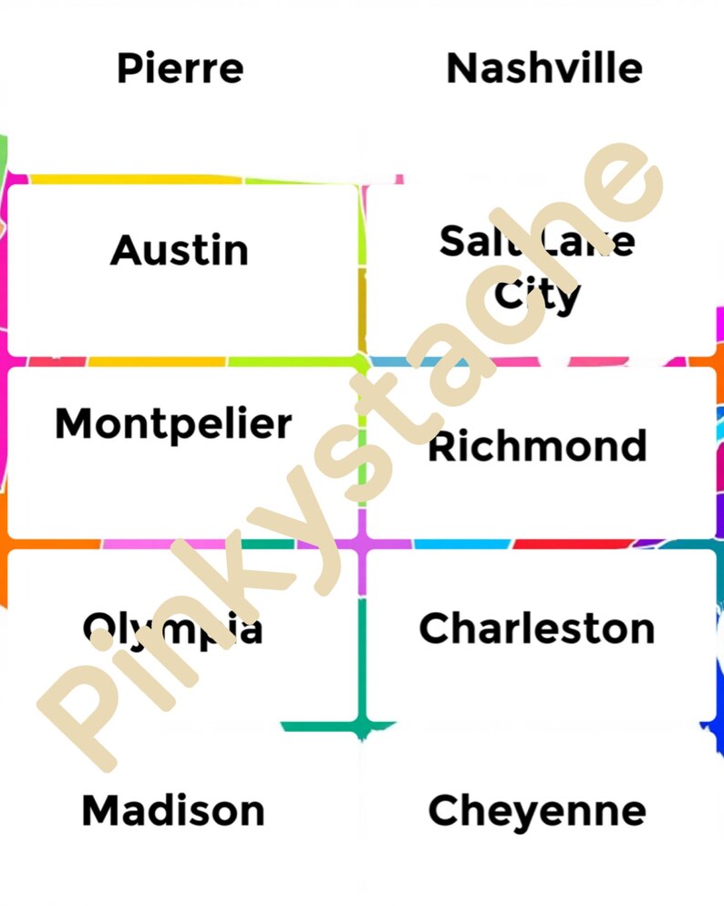 Printable 50 States & Capitals List (PDF Download) - Etsy