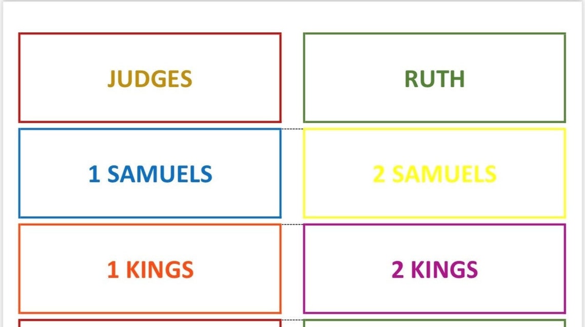 Colorful 66 Books of the Bible DIY Flashcards Digital Download - Etsy