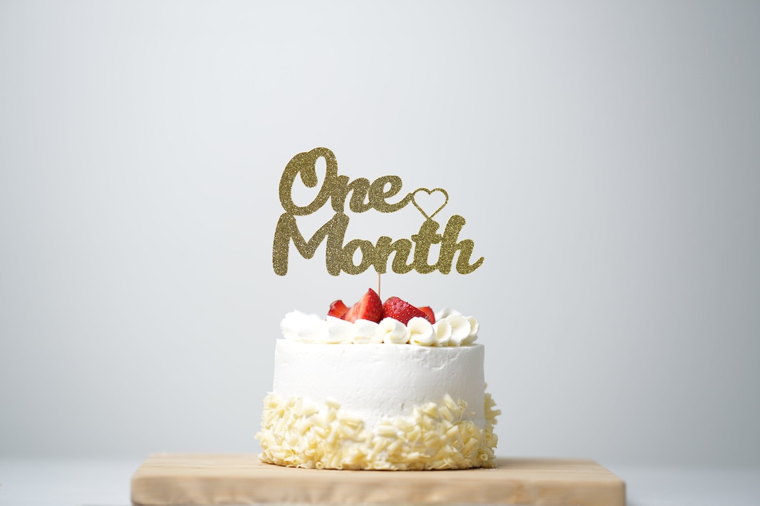 Custom Month Cake Topper, Month Birthdays, Month Celebrations, Glitter ...