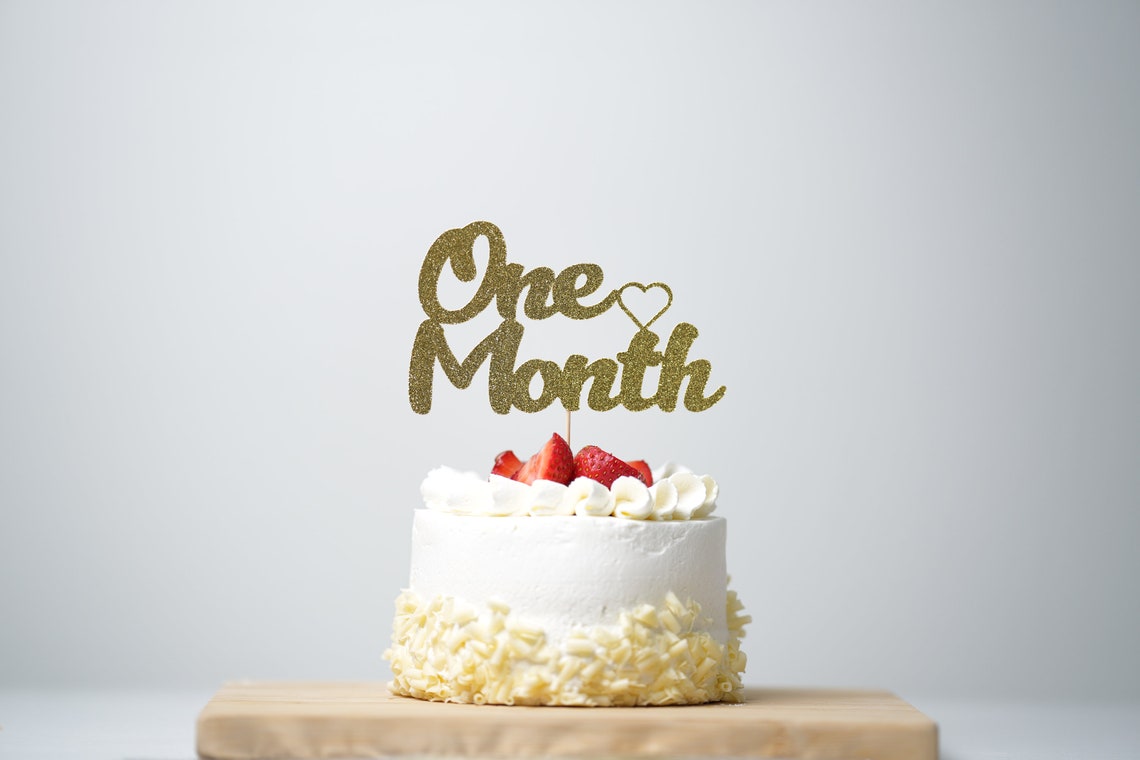 Custom Month Cake Topper, Month Birthdays, Month Celebrations, Glitter ...