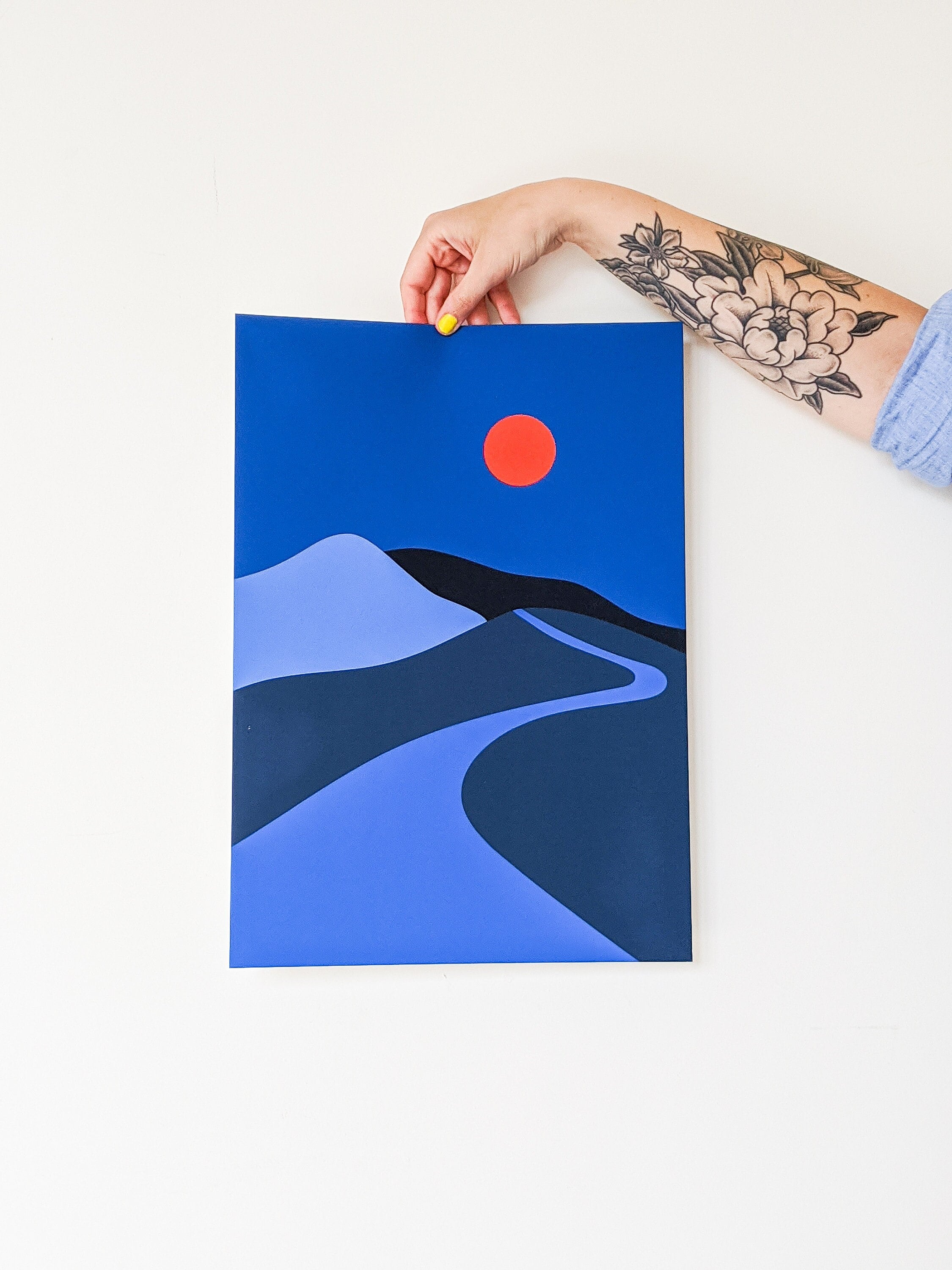 Minimalist Mountain Print Lake District Art Print Cat - Etsy