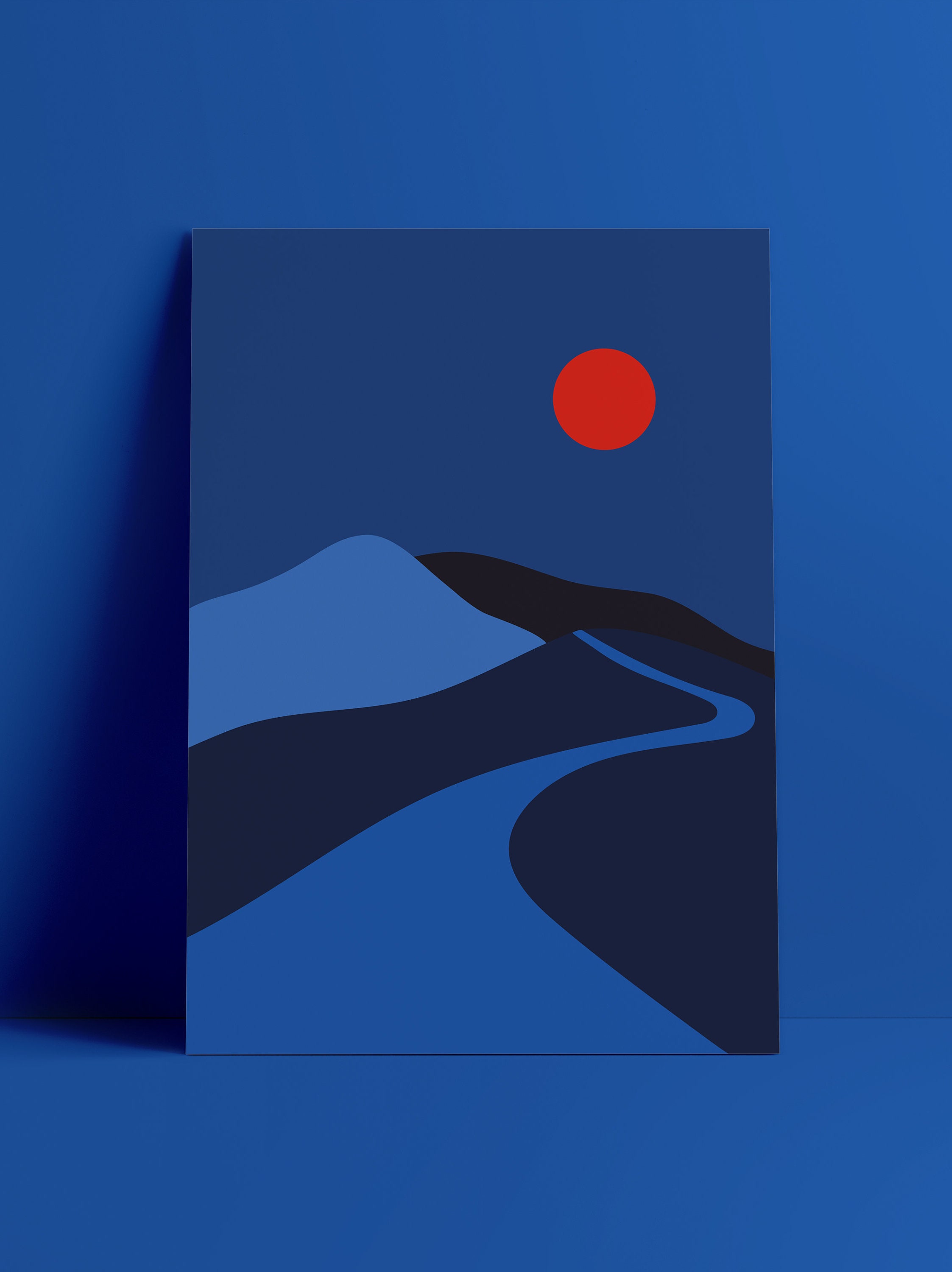 Minimalist Mountain Print Lake District Art Print Cat - Etsy