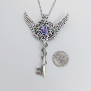 Fantasy Sterling Silver Fairy Wing Key Necklace With Swarovski Crystals ...