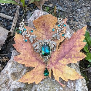 Vintage Floral Necklace and Optional Earrings Made With Emerald ...