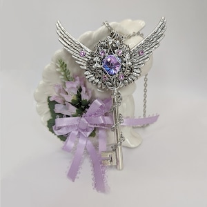 Fantasy Sterling Silver Fairy Wing Key Necklace With Swarovski Crystals ...