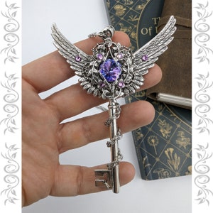 Fantasy Sterling Silver Fairy Wing Key Necklace With Swarovski Crystals ...