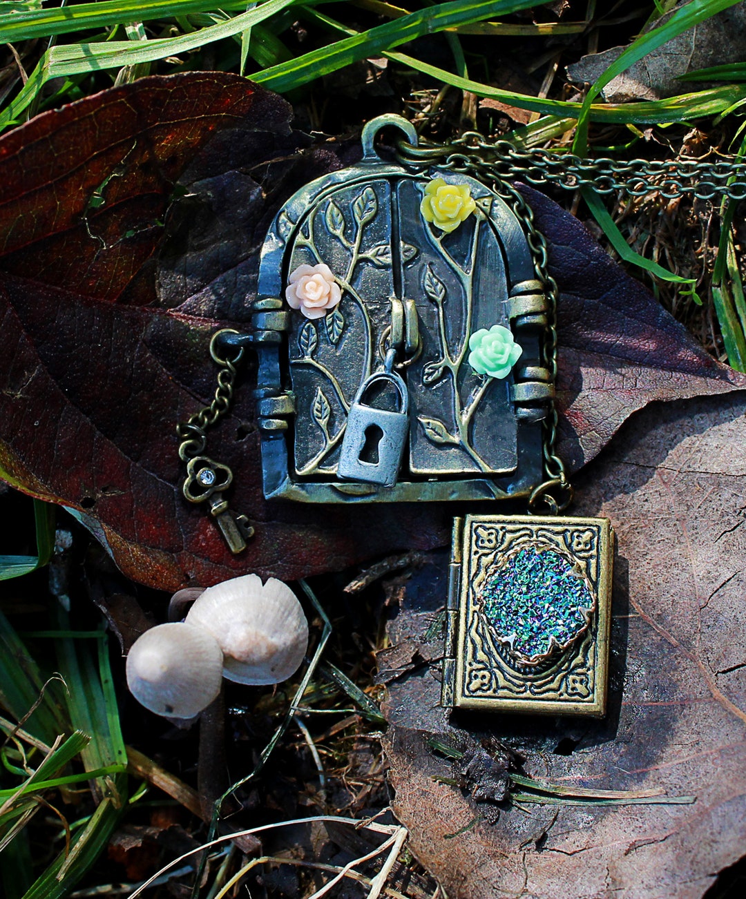 Fairy Door Necklace With Book Locket, Fairy Jewelry, Fantasy Jewelry ...