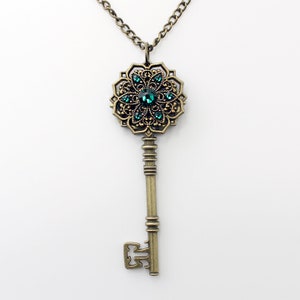 Emerald Swarovski Mayfair Witches Inspired Crystal Key Necklace: Gothic ...