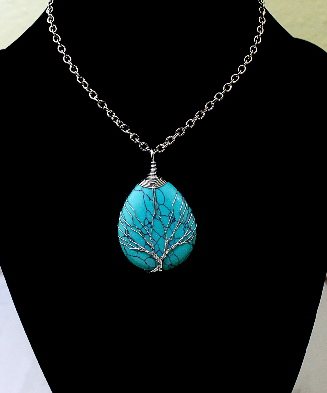 Large Natural Turquoise Tree of Life Wire Wrapped Healing - Etsy