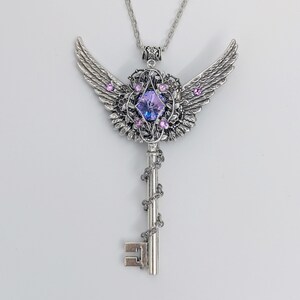 Fantasy Sterling Silver Fairy Wing Key Necklace With Swarovski Crystals ...