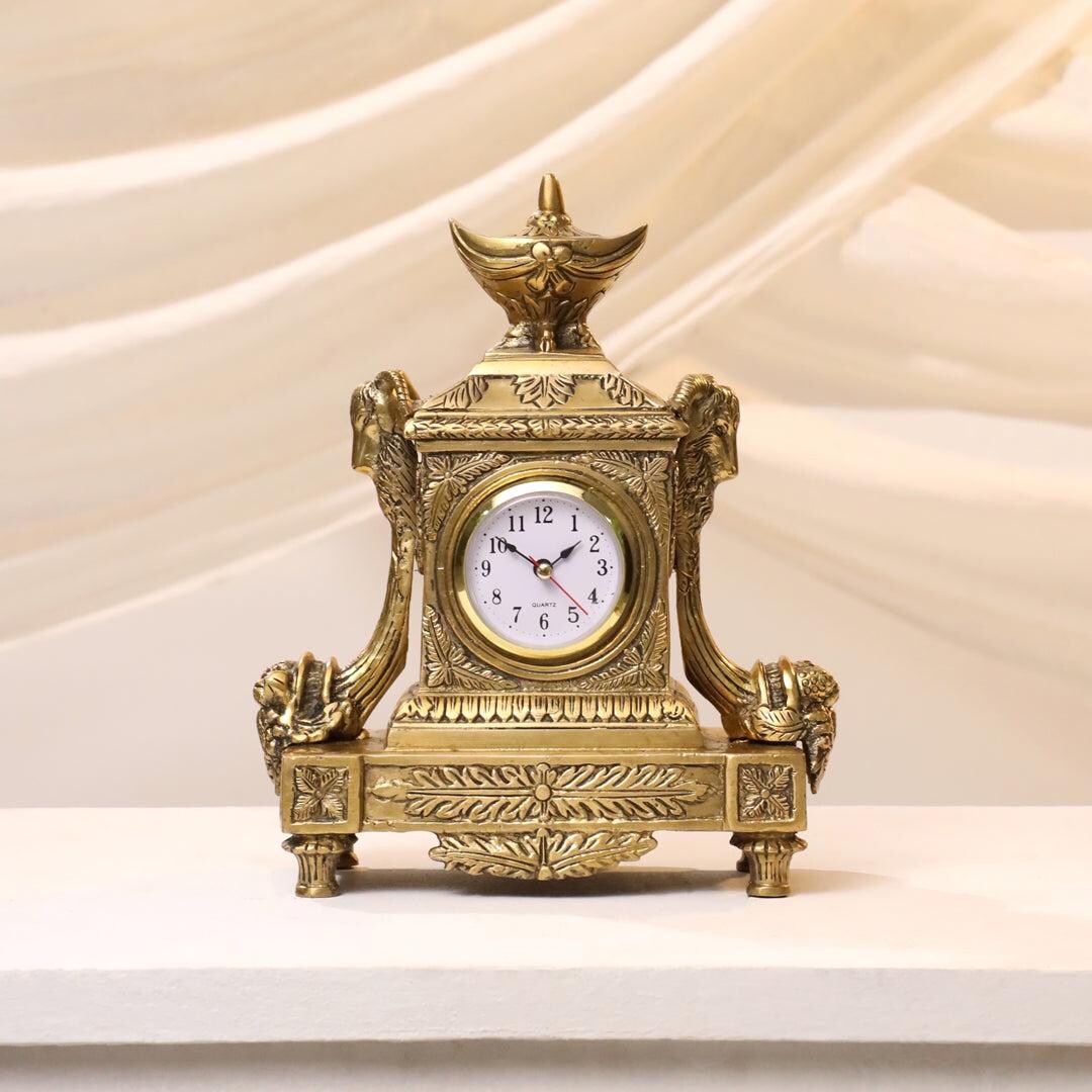 Vintage Uranio Brass Mantle Clock - Gold Tone Table Decor 11 Inch - Etsy