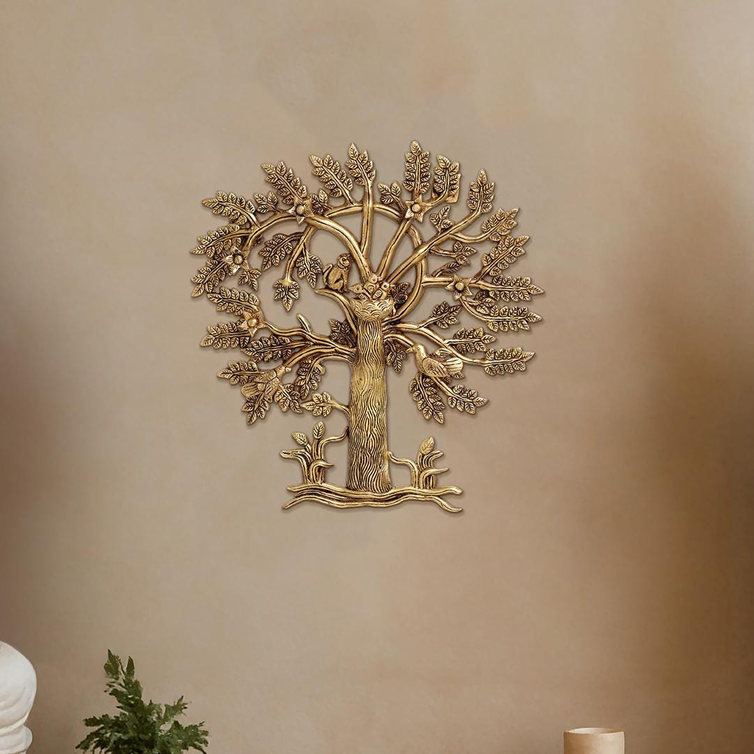 Brass Tree of Life Wall Hanging | Kalpvriksha Wish Fulfilling Tree ...
