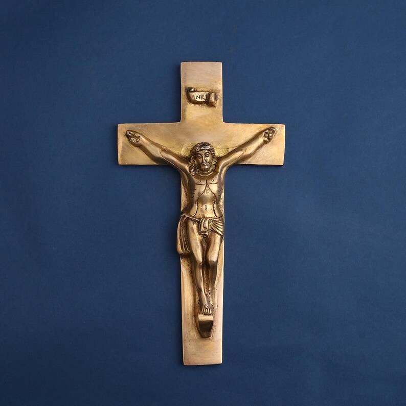 Vintage Brass Jesus Christ Crucifix Wall Hanging, Religious Decor - Etsy