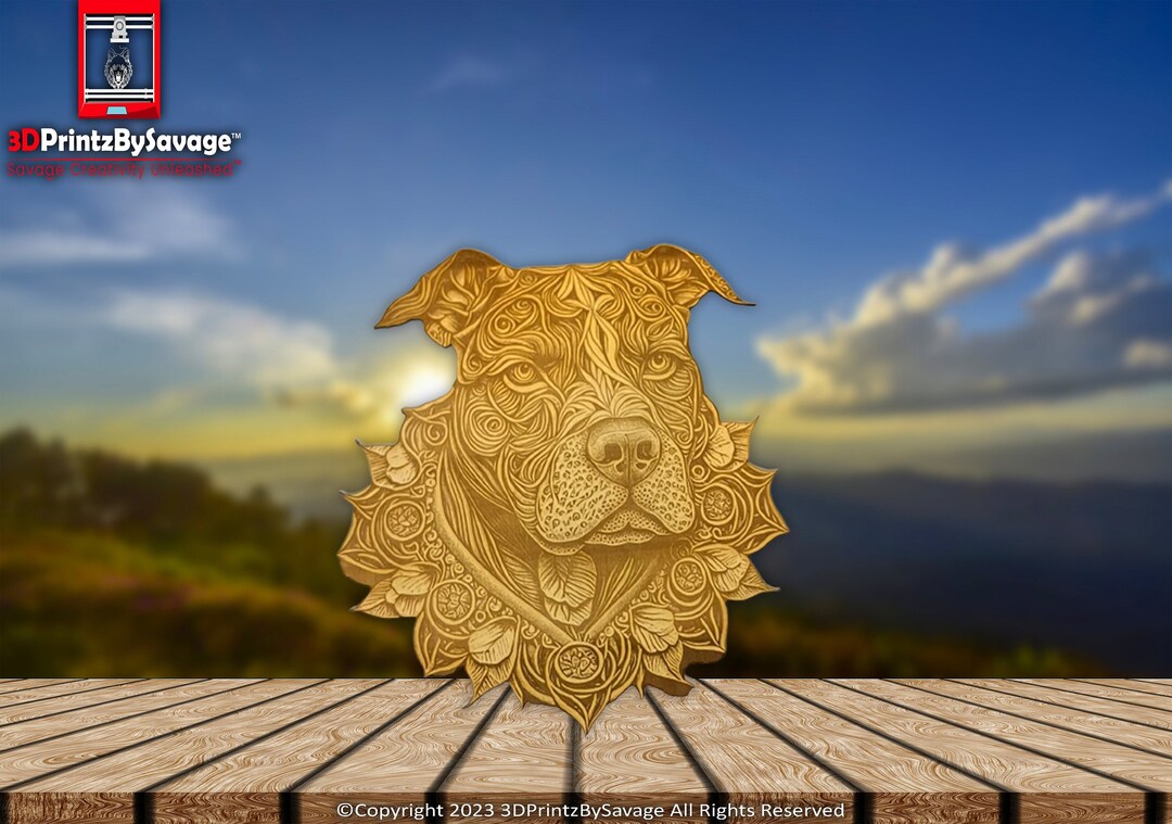 Mosaic Pitbull Engraving Wood Artwork - Etsy