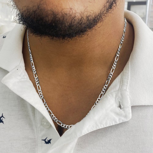 Men's 925 Sterling Silver Figaro Chain Necklace 080 - Etsy
