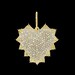 14k Solid Gold Starburst Heart Diamond Charm Necklace, Beautiful ...