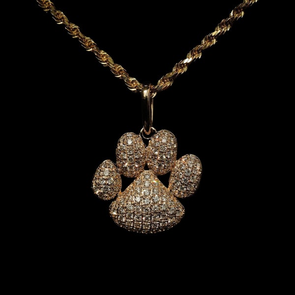 Diamond Dog Paw Necklace - Etsy