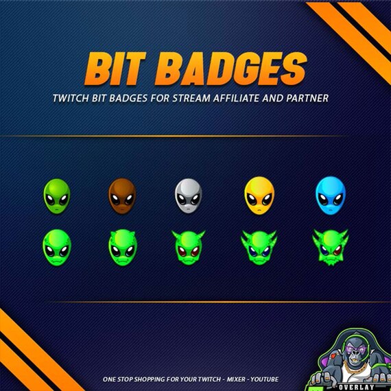 Alien Bit Badges 10 Badge Character Head Space Button | Etsy