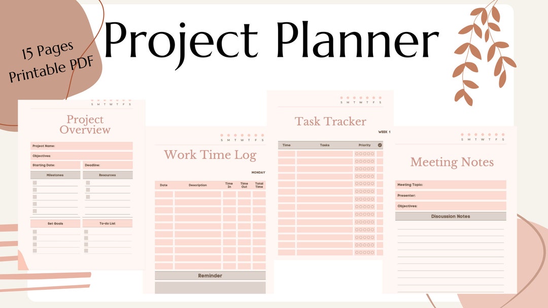 Project Planner, Printable Template, Project Bundle, Project Tracker ...