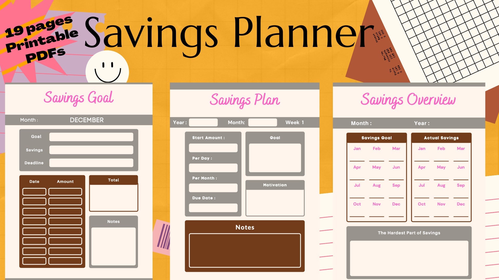 Savings Planner, Printable Template, Budgeting, Savings Bundle, Savings ...