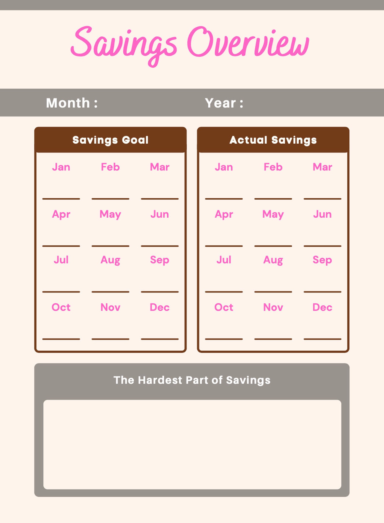Savings Planner, Printable Template, Budgeting, Savings Bundle, Savings ...