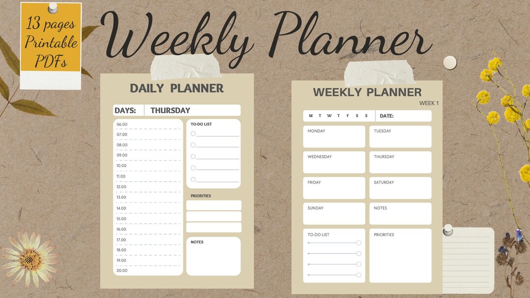 Weekly Planner Bundle, Weekly Bundle, Weekly Tracker Printable, Weekly ...