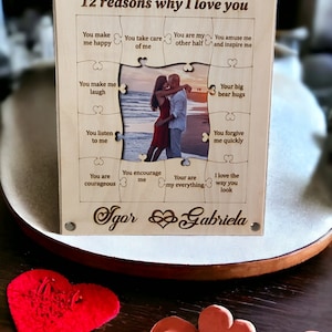 Photo Frame 12 Reason Why I Love You, Valentine's Day Gift - Etsy