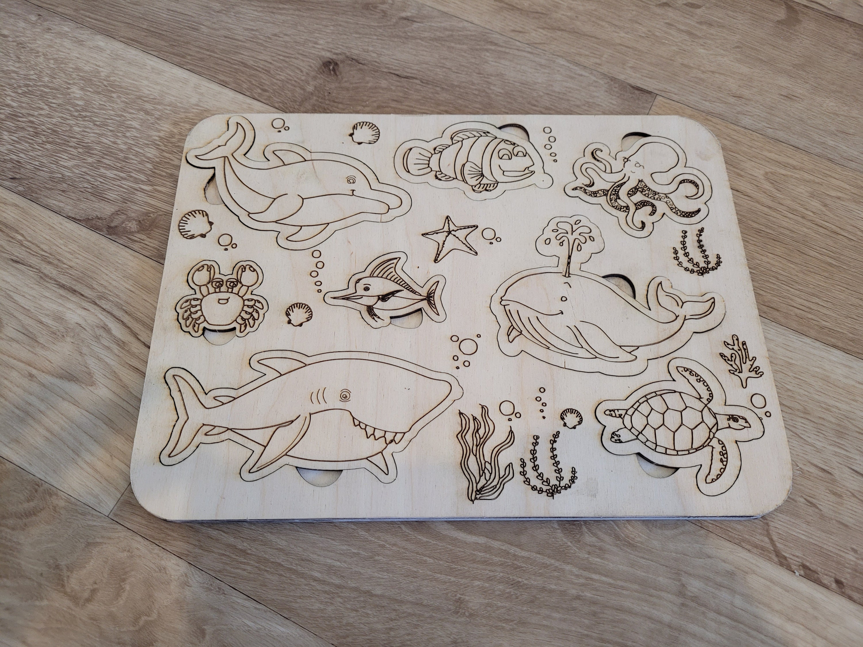 Sea Creatures Puzzle,laser Cut File SVG DXF, Vector Plans, Laser Cut ...