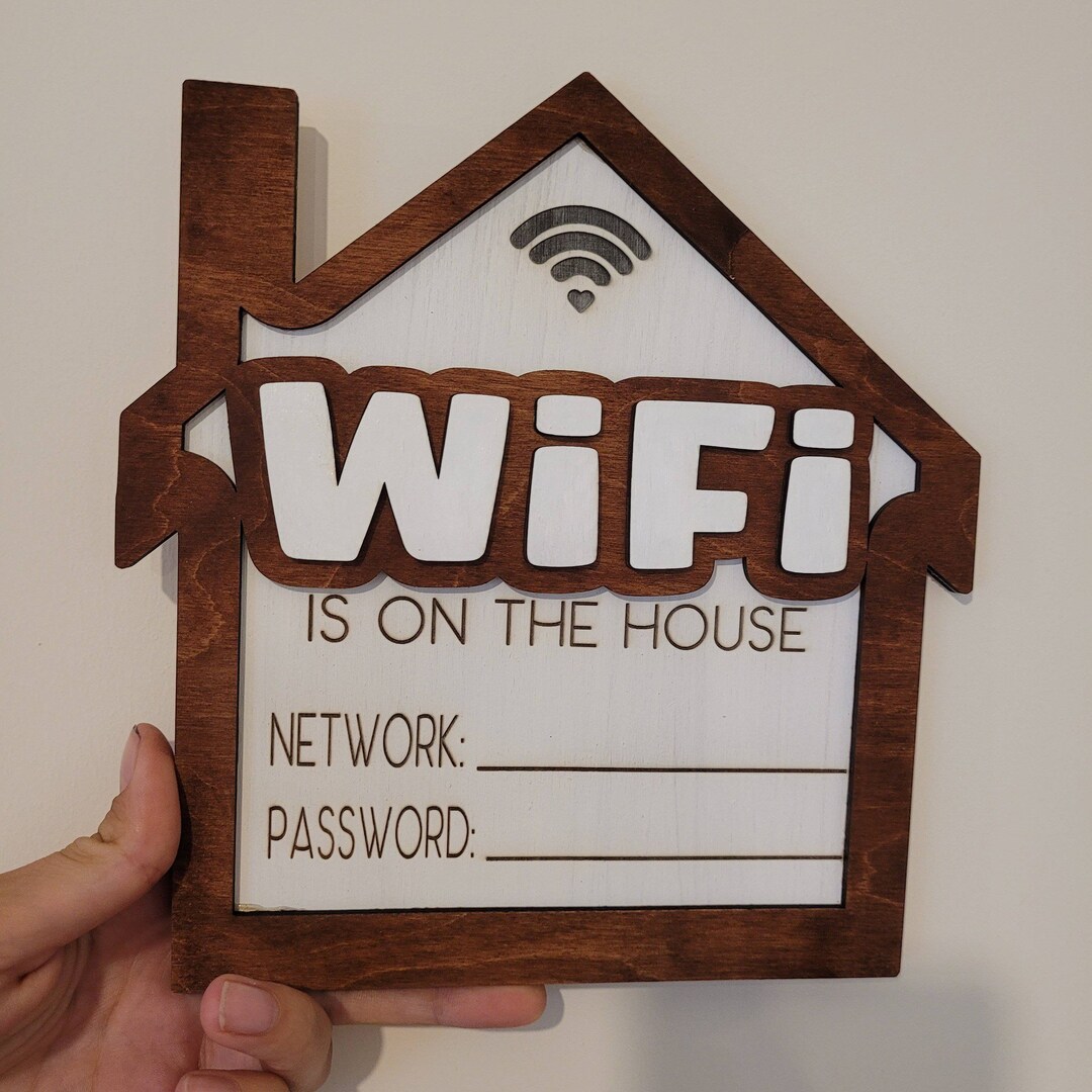 Wooden Wifi Network Sign, Wall Decor - Etsy