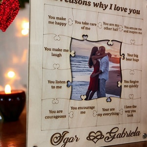 Photo Frame 12 Reason Why I Love You, Valentine's Day Gift - Etsy