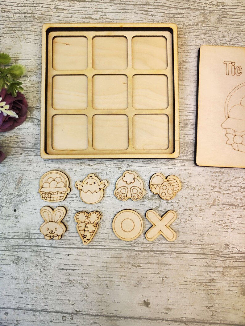 Easter Tic Tac Toe Game With Box Lid - Etsy