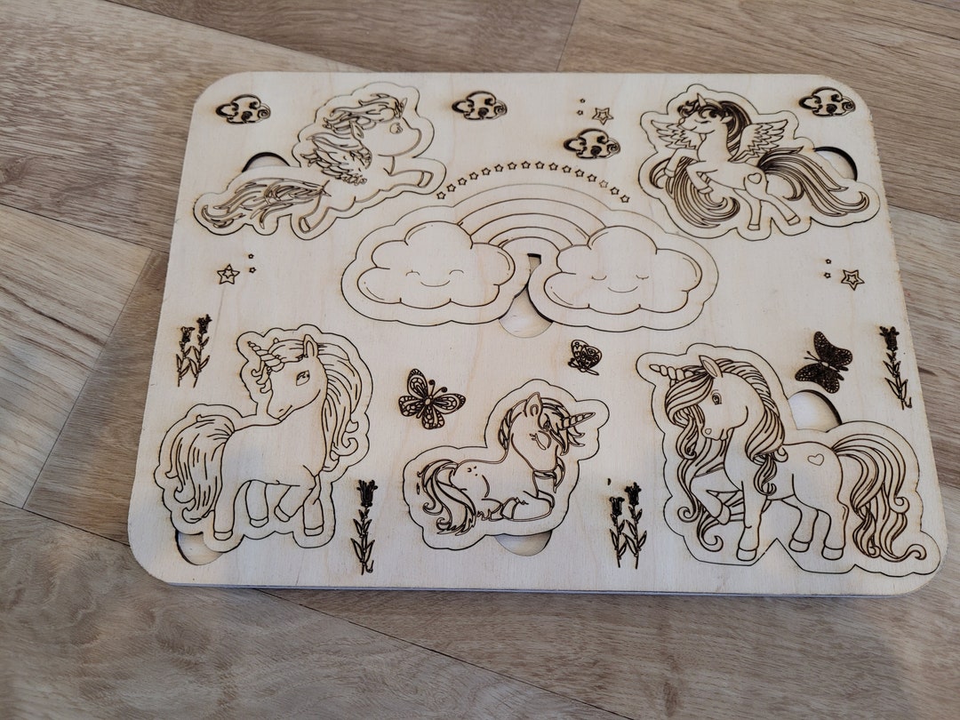 Unicorn Puzzle,laser Cut File SVG DXF, Vector Plans, Laser Cut Template ...