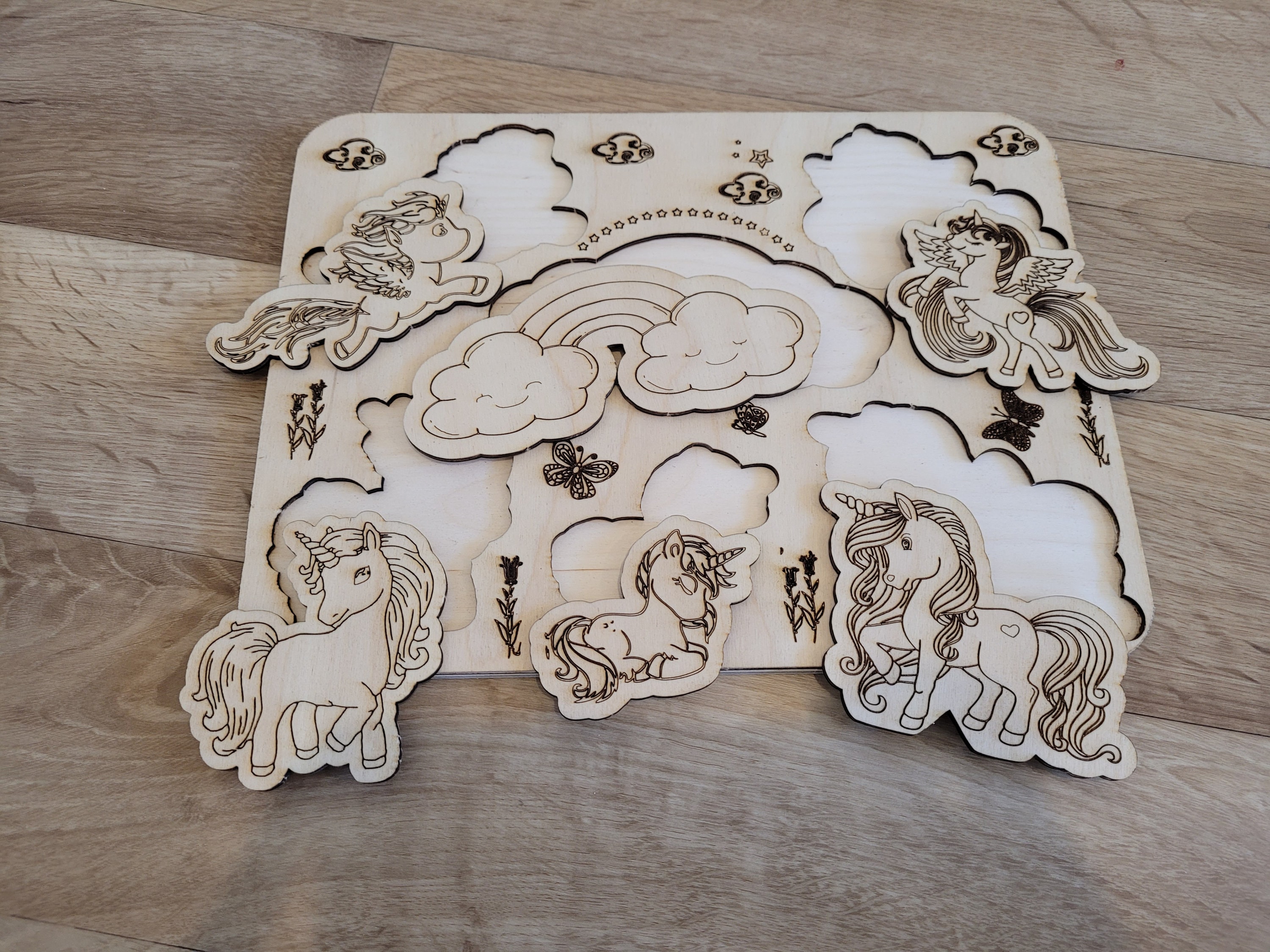 Unicorn Puzzle,laser Cut File SVG DXF, Vector Plans, Laser Cut Template ...