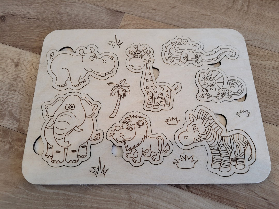 Wild Animal Puzzle. Laser Cut File SVG DXF, Vector Plans, Laser Cut ...