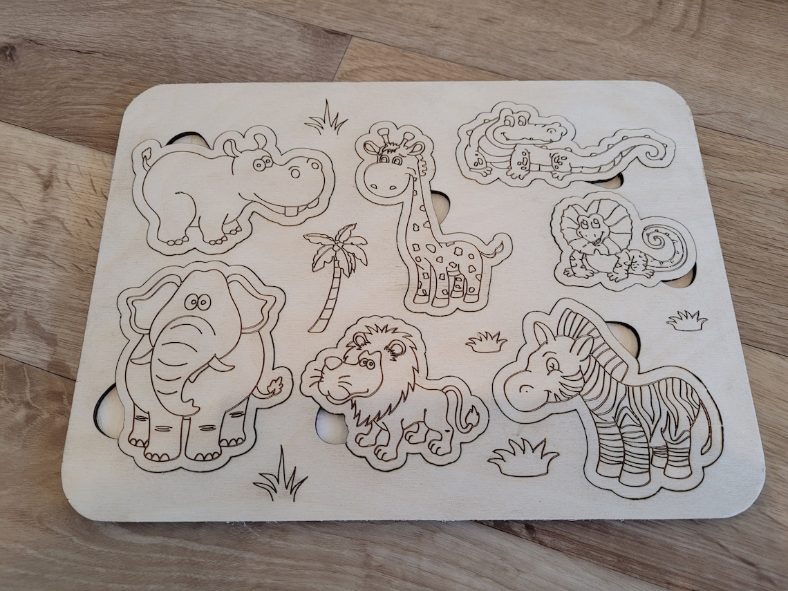 Wild Animal Puzzle. Laser Cut File SVG DXF, Vector Plans, Laser Cut ...