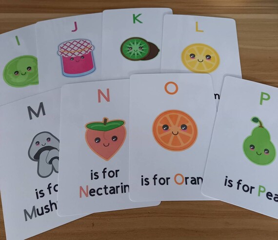 Educational Flash Cards-A to Z Fruit and Veg Learning & School Toys ...
