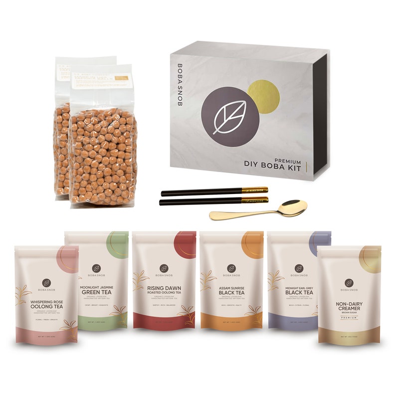 Premium DIY Boba Tea Kit 5 Flavors Make the Perfect Bubble Tea Drink at ...