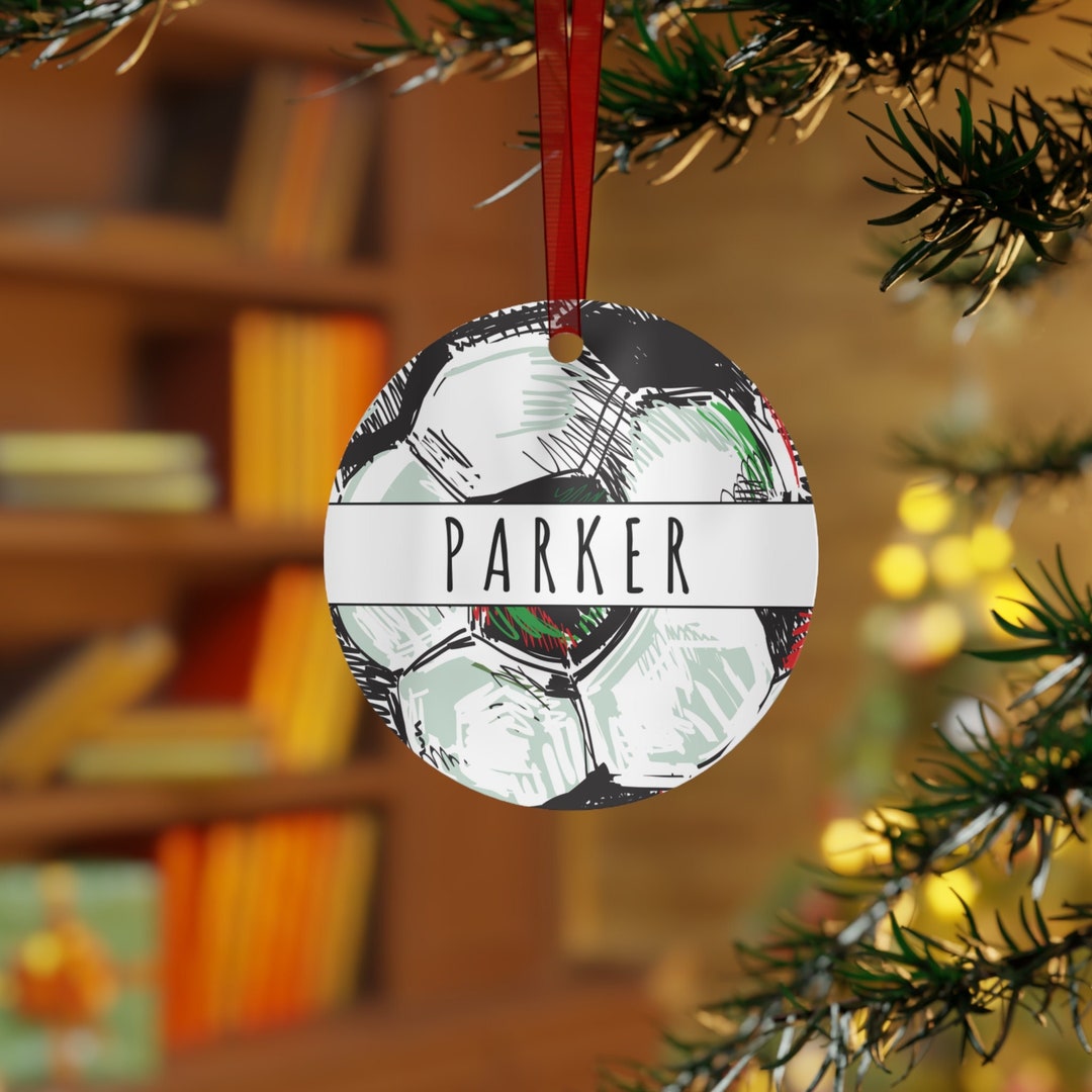 Personalized Soccer Christmas Ornament, Festive Football Holiday Decor ...